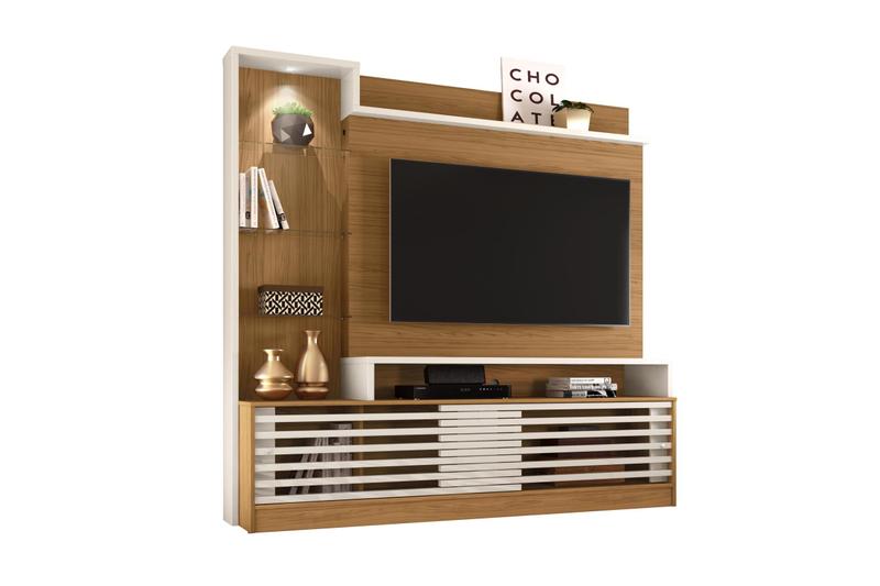 Estante Home Theater Frizz Prime Para Tv 55 Polegadas Naturale / Off ...