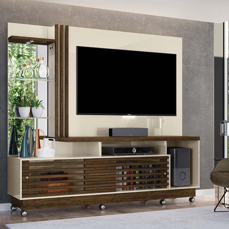 Estante Home Theater Frizz Prime TV até 55 Polegadas Com Rodízios 2 ...