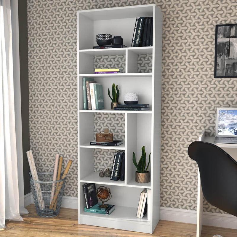 Estante Livreiro Roma com 8 Nichos - Branco - Nova Móbile - Estantes ...