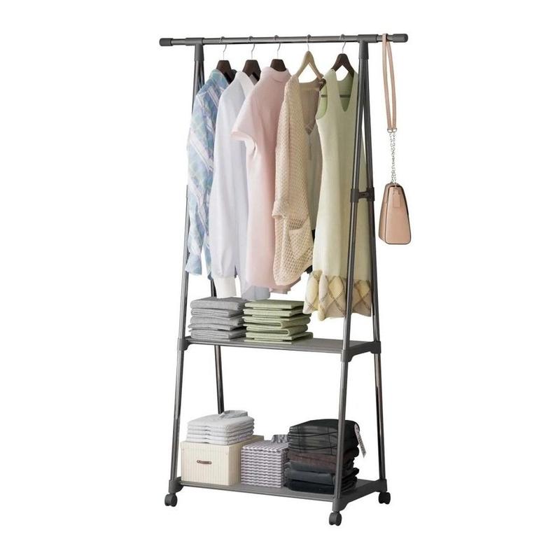 Estante Organizador De Roupas Cabideiro e Multiuso Arara Com Rodinha ...