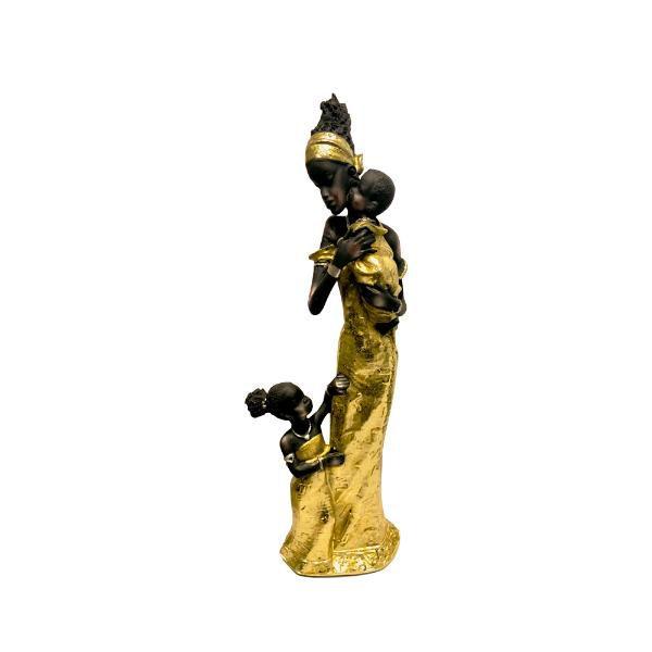 Estatueta de resina Elby Mulher africana e filhos 28cm - Estátua ...