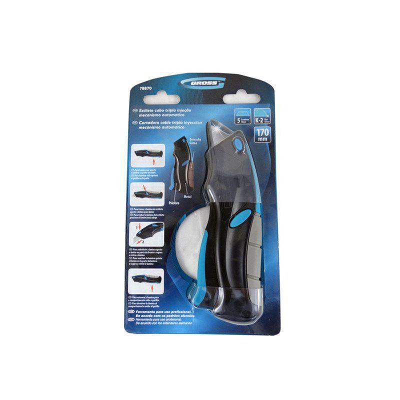 Estilete Retrátil Automático 170 Mm Com 5 Lâminas Trapezoidal 78870 ...