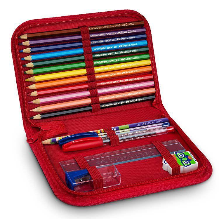 Estojo Escolar Carinhas Faber-Castell - Material Escolar - Magazine Luiza