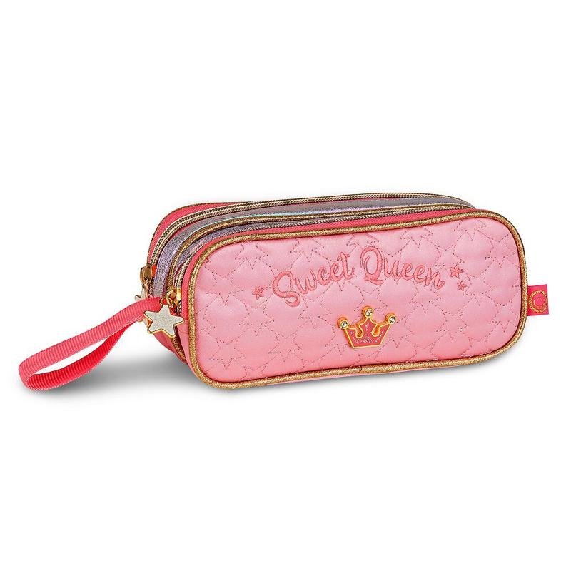 Estojo Escolar Duplo Sweet Queen Matelassê Rosa - Clio Style - Estojo ...