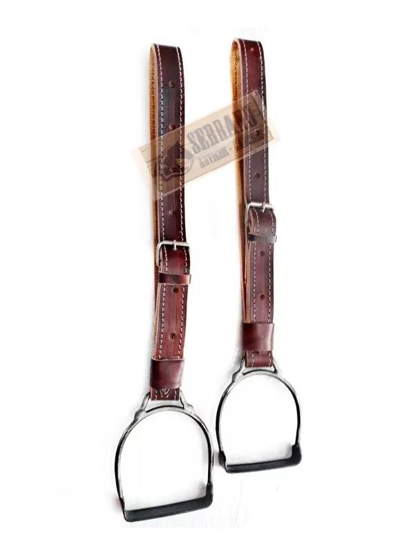 Estribo Crioulo Ferro C/ Loro Couro Laço Comprido Cavalo - SELARIA ...