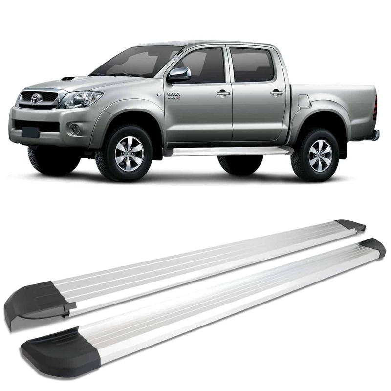 Estribo Lateral Hilux Cabine Dupla 2005 a 2015 Anodizado com Plataforma ...