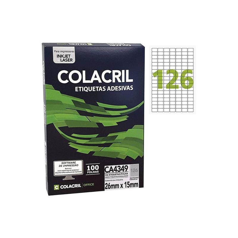 ETIQUETA 26x15mm A4 CA4349 (A4349) PCT C/100FLS - COLACRIL - Etiquetas ...