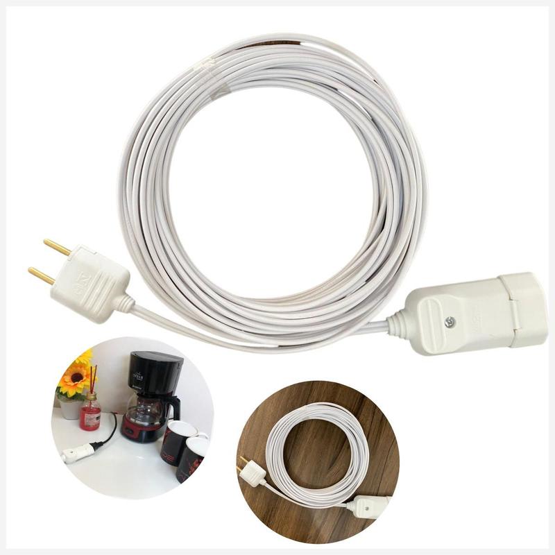 Extensão Tomada Pequena 1 Metro 10a Bivolt 2 Pinos - C&F - Extensão ...