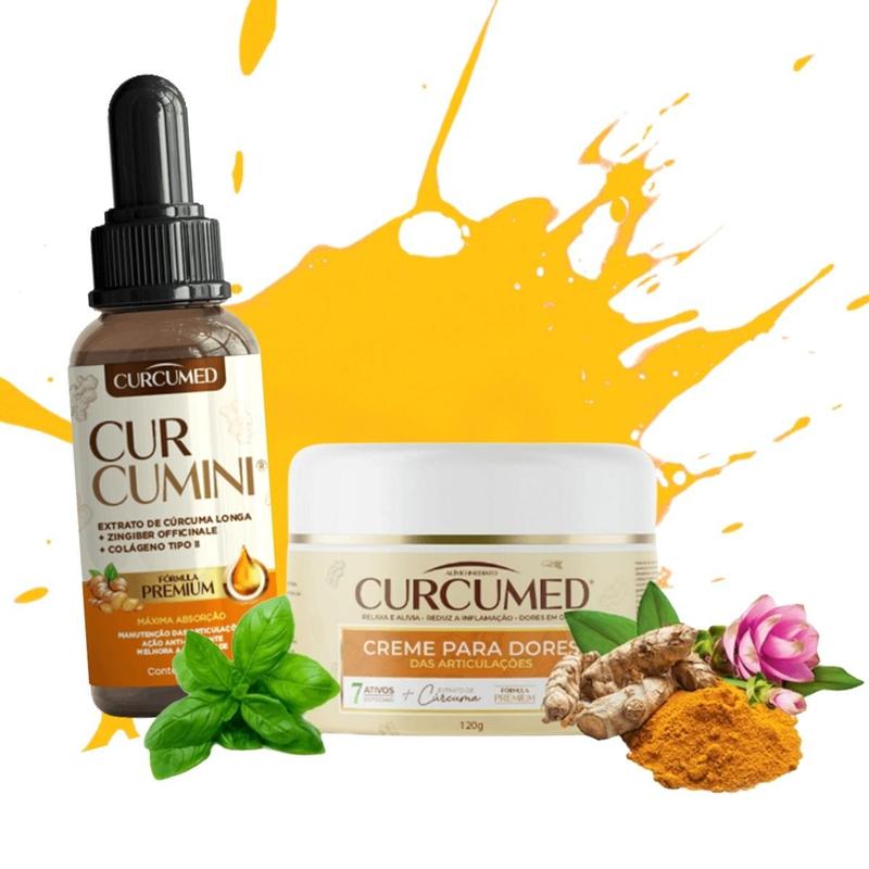 Extrato de Curcumina em Gotas e Creme para massagem - ORIGINAL 100% ...