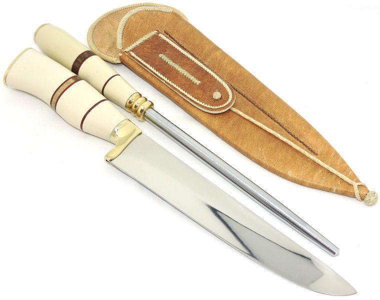 Faca Aço Alemão, Chaira Lisa, Bainha, p/ Presente, 8 pol. - Xiru das ...