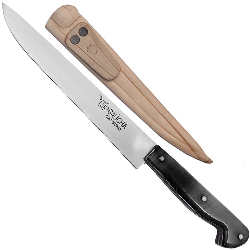 Faca Carbono Peixeira Artesanal Com Bainha Couro Cabo Chifre - Facas ...