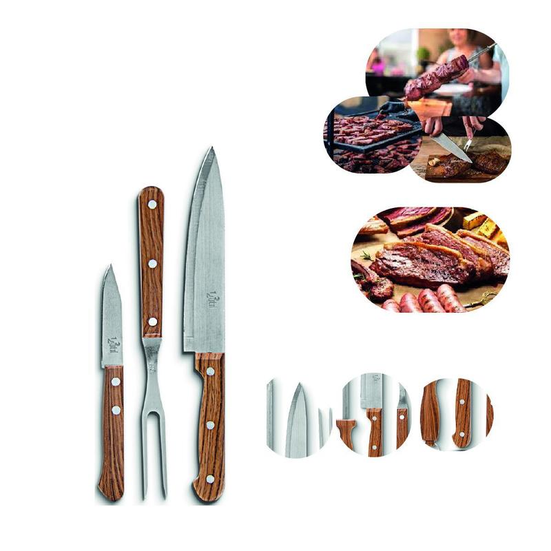 Faca, Chaira E Garfo Kit Churrasco Conj 3 Pecas - 123 Útil - Garfos ...