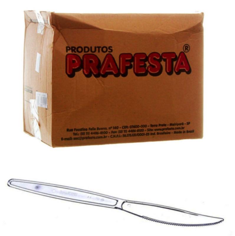 Faca Plástica Refeição Master Cristal Com 500 Unidades Prafesta - Facas ...
