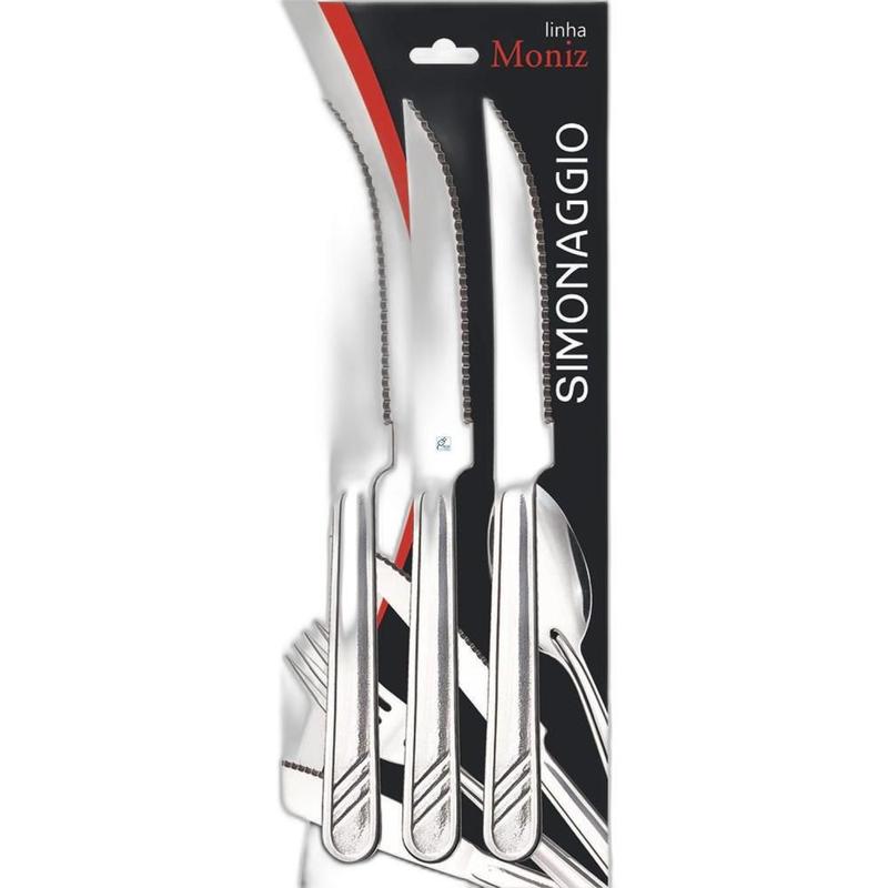 Faca Simonaggio Mesa Moniz 3pecas Inox 200.103.0301.300 - Faca de Mesa ...