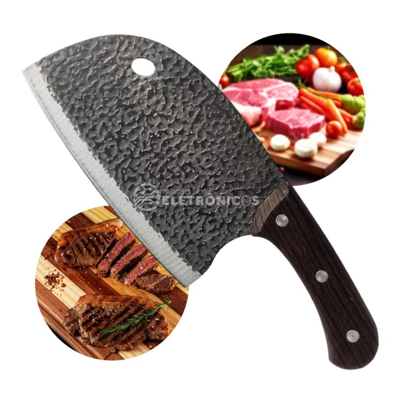 Faca Super Afiada Cortador De Carne Vegetal Cutelo P/ Cozinha Camping ...