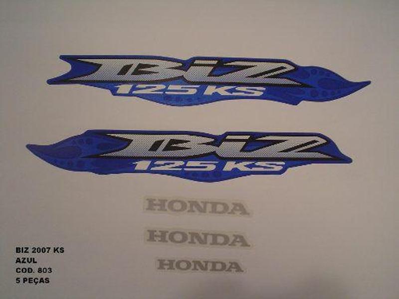 Faixa Biz 125 Ks 07 - Moto Cor Azul 803 - Kit Adesivos - Jotaesse ...