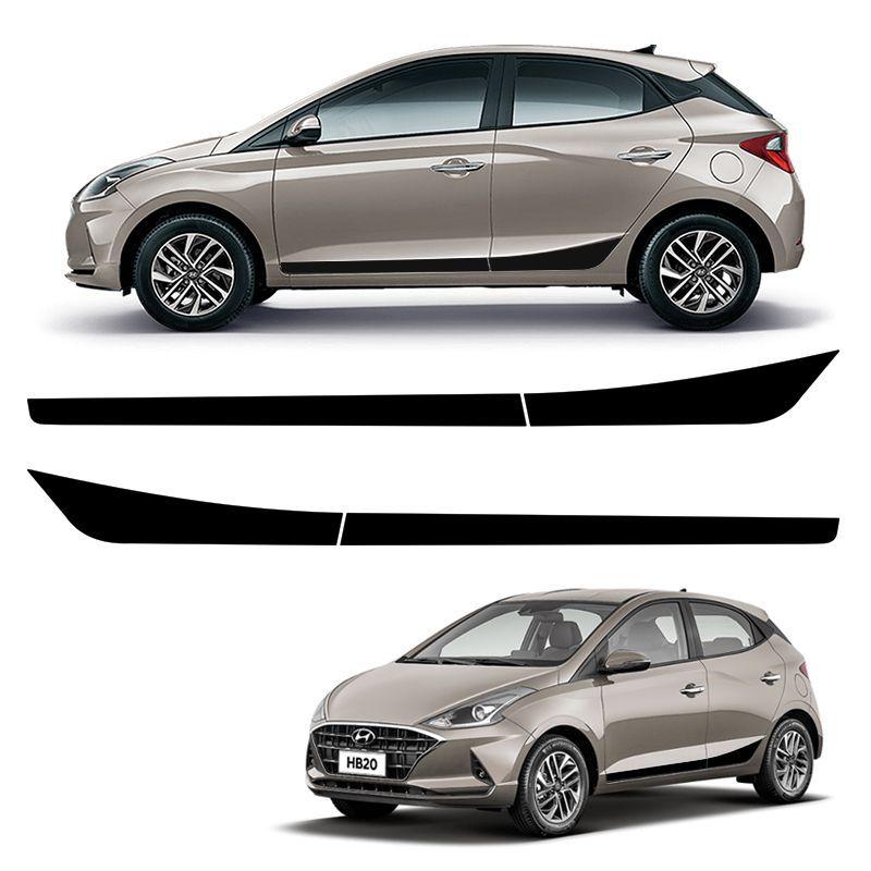 Faixa Lateral Hb20 2020 2021 2022 Sport Adesivo Preto Tuning ...