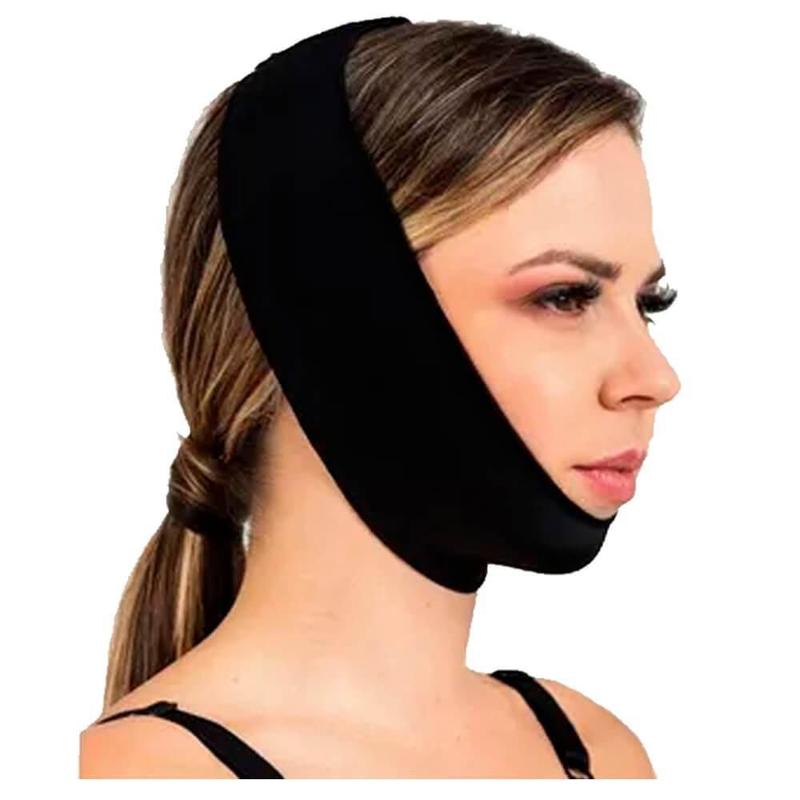 Faixa Mentoneira Otoplastia Pós Cirurgica Preta New Form M - Mentoneira ...