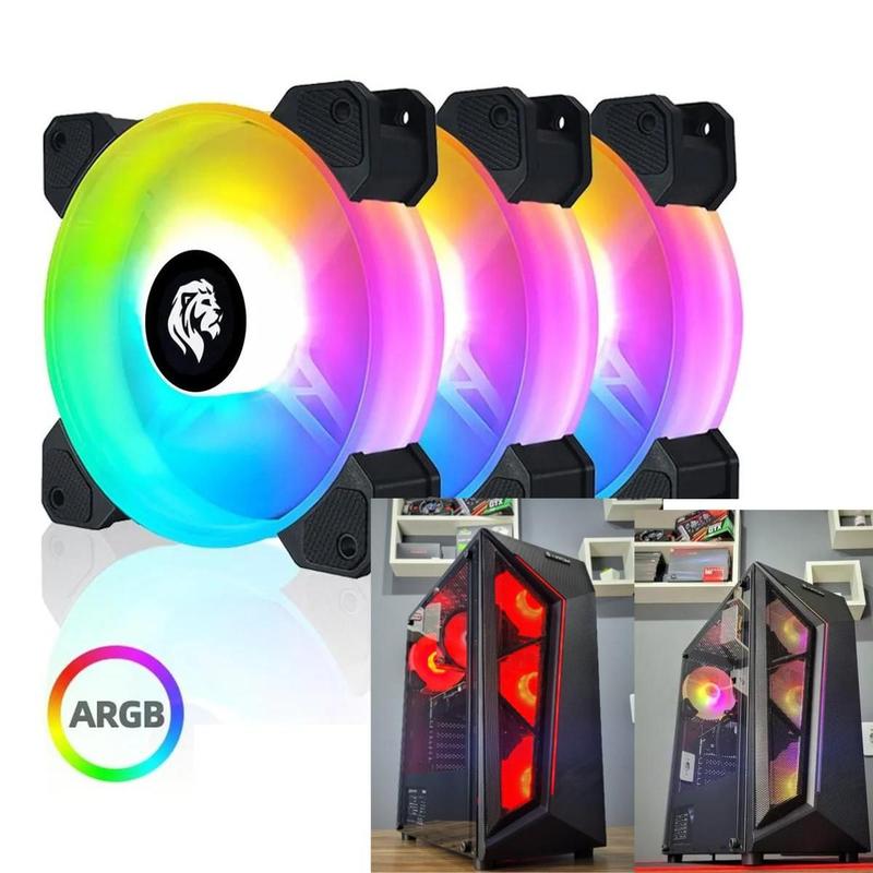 Fan Cooler Led Rgb ARGB Que Muda de Cor e Efeito 120mm para Gabinete ...