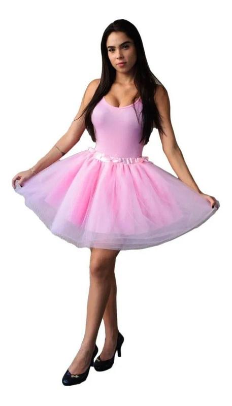 Fantasia bailarina rosa adulto saia tutu e body xg - partylight ...