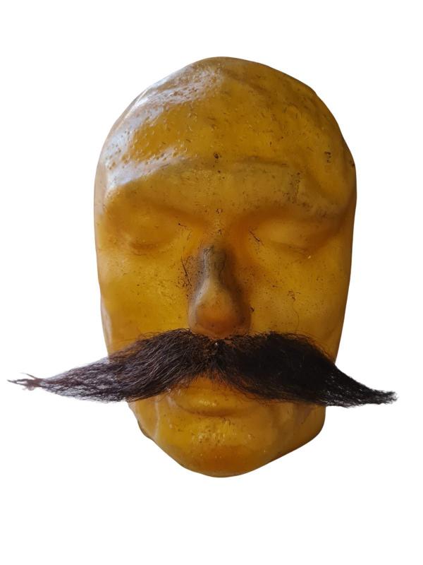 Fantasia Bigode falso castanho claro longo postiço + cola - Lynx ...