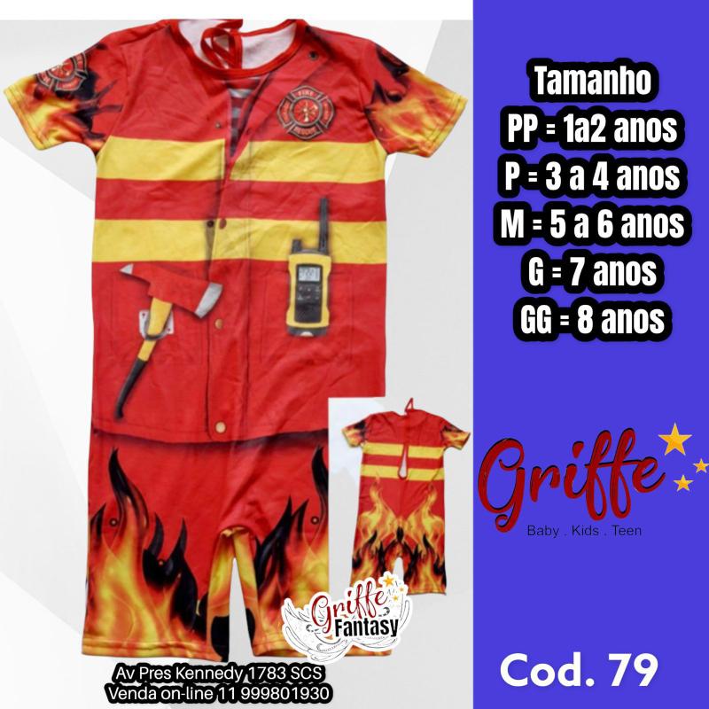 Fantasia Bombeiro Cosplay Macacão Infantil - GRIFFE BKT - Fantasias ...