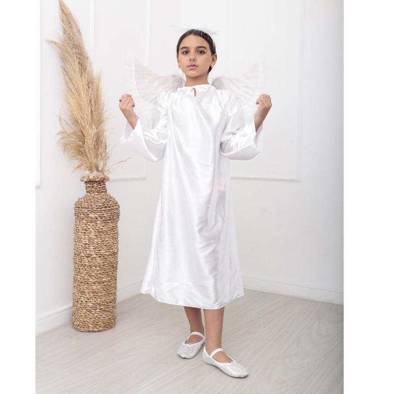 Fantasia de Anjo Infantil Túnica Anjinho Querubim Bata Arcanjo Capa ...