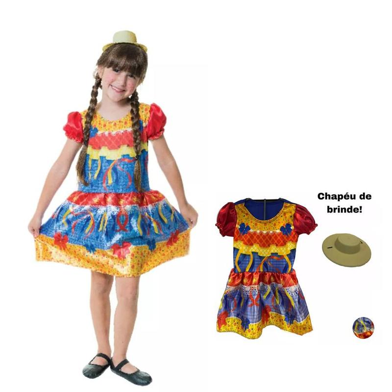 Fantasia Festa Junina Caipirinha Vestido Caipira Maria - Zuza ...
