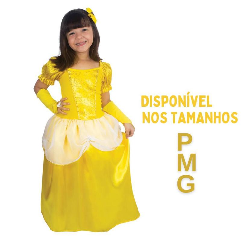 Fantasia Infantil Vestido Princesa Bela e a Fera c/ Luva PMG - Brink ...