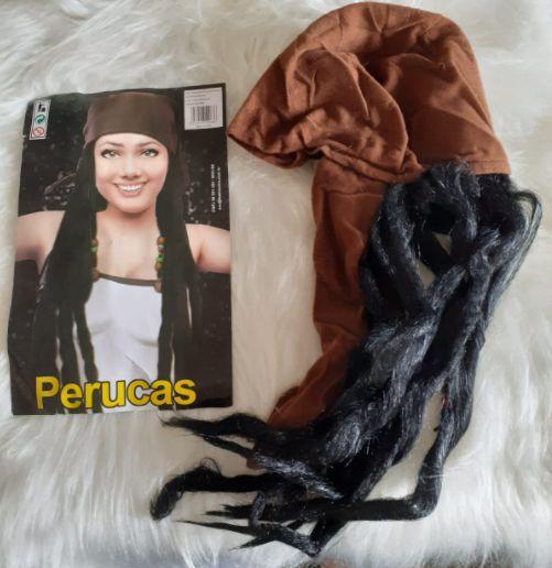 Fantasia Peruca Rastafári Pirata Feminina Cosplay Festas - CM Presentes ...