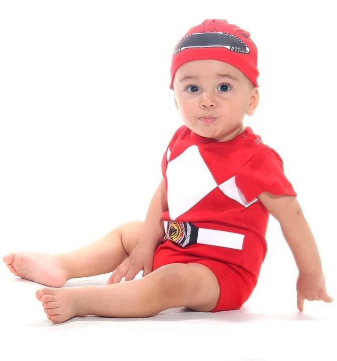 Fantasia Power Rangers Vermelho Bebê Curto Com Touca - Sulamericana ...