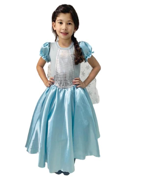 Fantasia princesa elsa infantil com capa e coroa-arabely - castelo ...