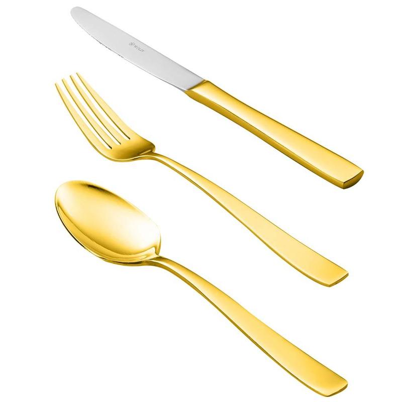 Faqueiro 130Pc Pvd Dourado Pisa S/Estojo - F9-71181 - Wolff - Faqueiros ...