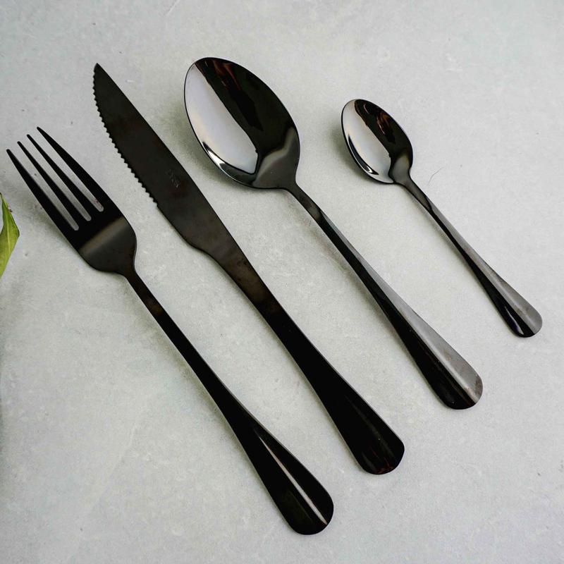 Faqueiro 24 Peças Inox Positano Preto - Lyor - Faqueiros - Magazine Luiza