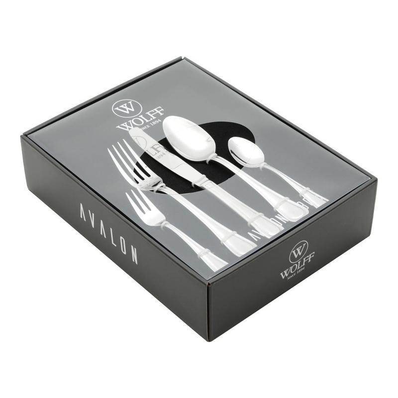 Faqueiro 30 peças de aço inox Prateado com Gift Box Avalon Wolff ...