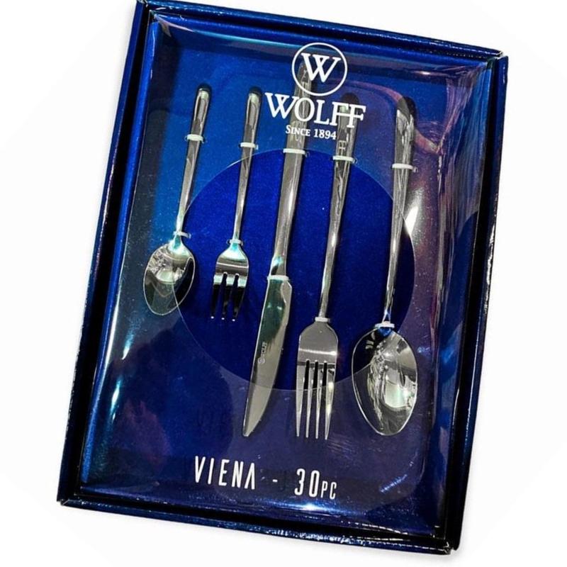 Faqueiro 30 peças de aço inox prateado com Gift Box Viena Wolff ...