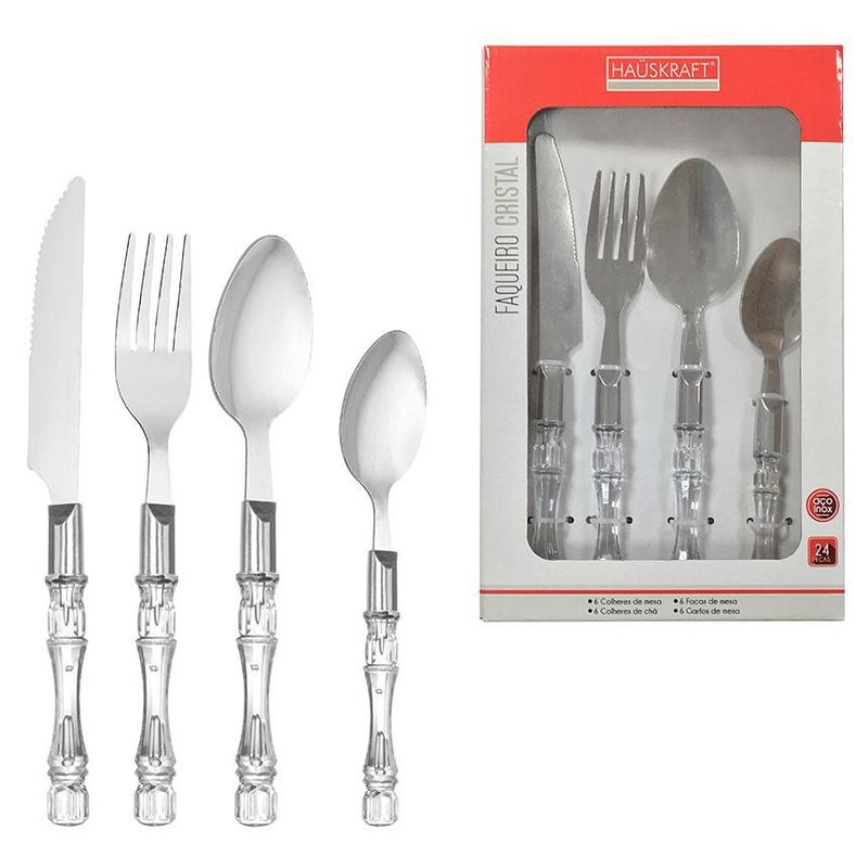 Faqueiro Cristal 24 Peças - HAUSKRAFT - Faqueiros - Magazine Luiza