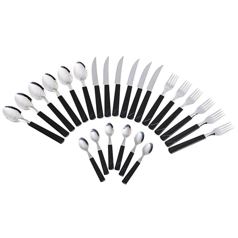 Faqueiro em Aço Inox e Cabo Plástico 24 Peças - GigaBarato - Faqueiros ...