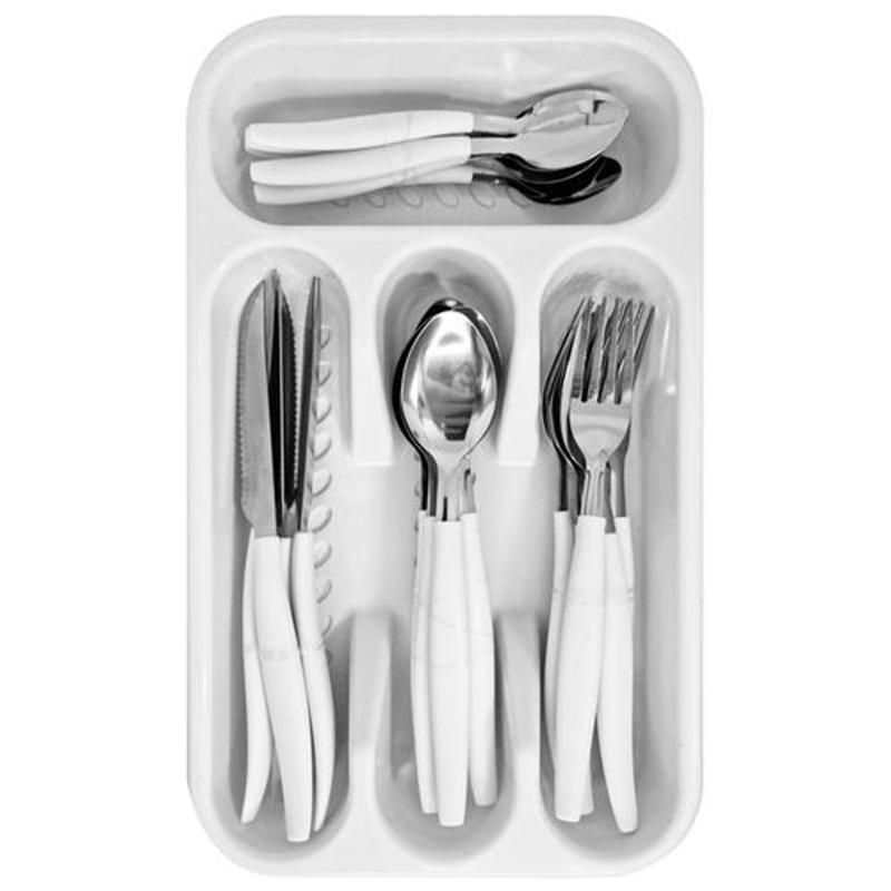 Faqueiro inox com 25 peças Wincy branco - Faqueiros - Magazine Luiza