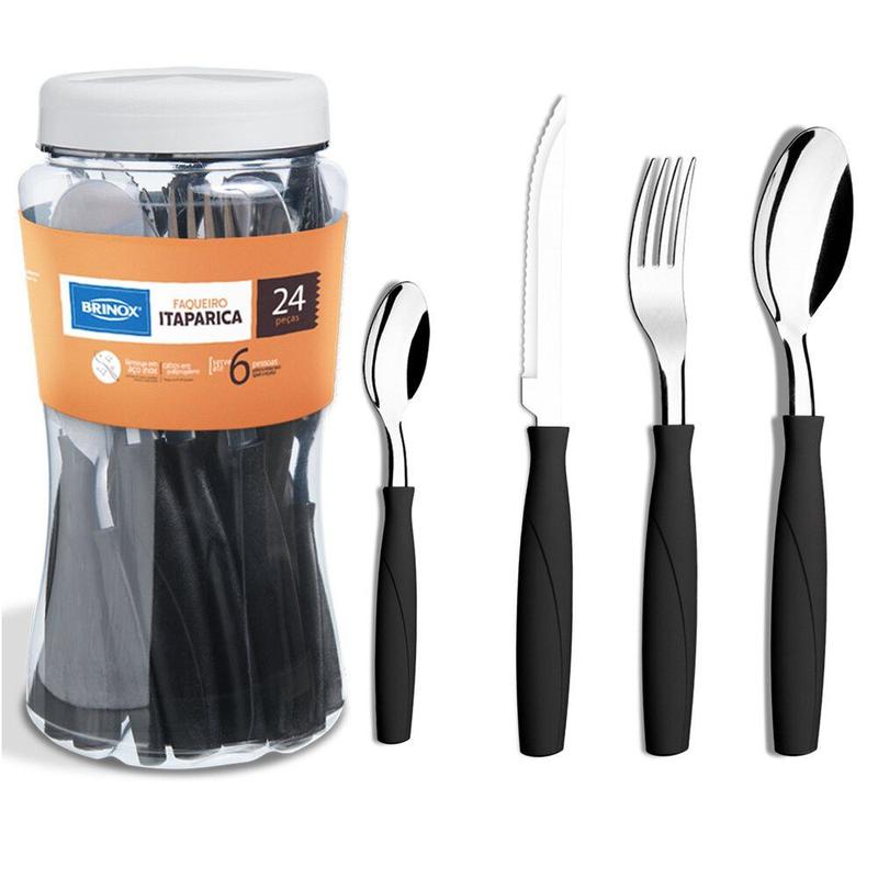 Faqueiro Itaparica com 24 Peças em Aço Inox Polido Brinox - Faqueiros ...