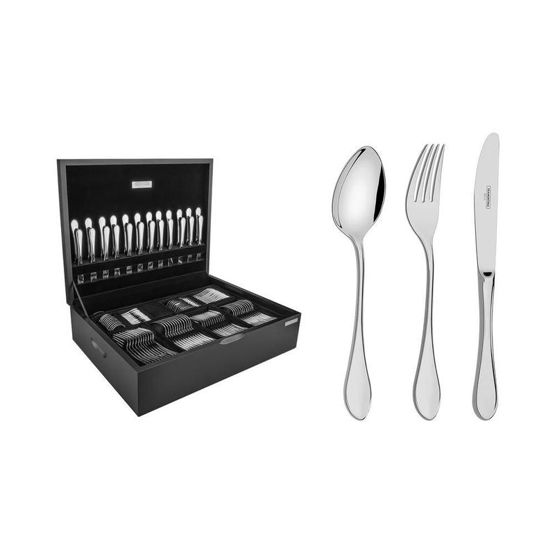 Faqueiro Tramontina 130 Pç Inox C/ Facas P/ Mesa e Estojo Italy ...
