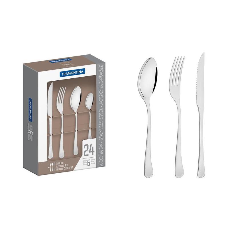 Faqueiro Tramontina Aço Inox Havana Facas P/ Churrasco 24 Pç ...