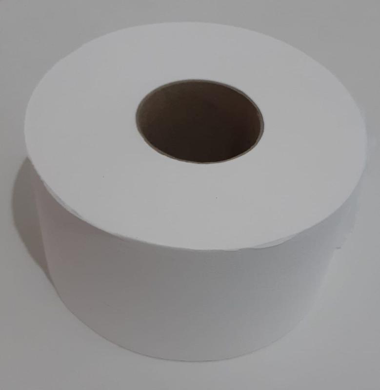 Fardo papel higiênico rolão 300m folhas simples 100% celulose c/8 ...