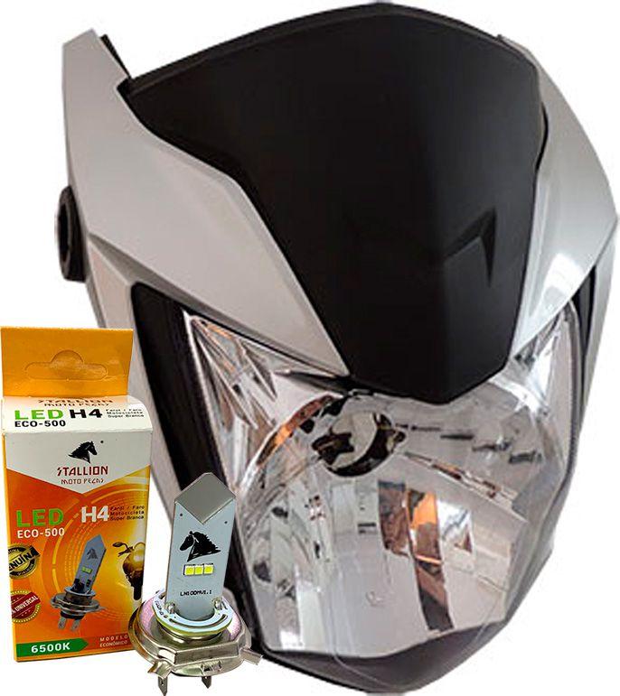 Farol completo com lâmpada titan 160 2022 e 2016 a 2021 - Foco do ...