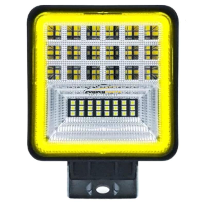 Farol de milha led 7d quadrado 42 leds 12-80v com seta âmbar - RX ...