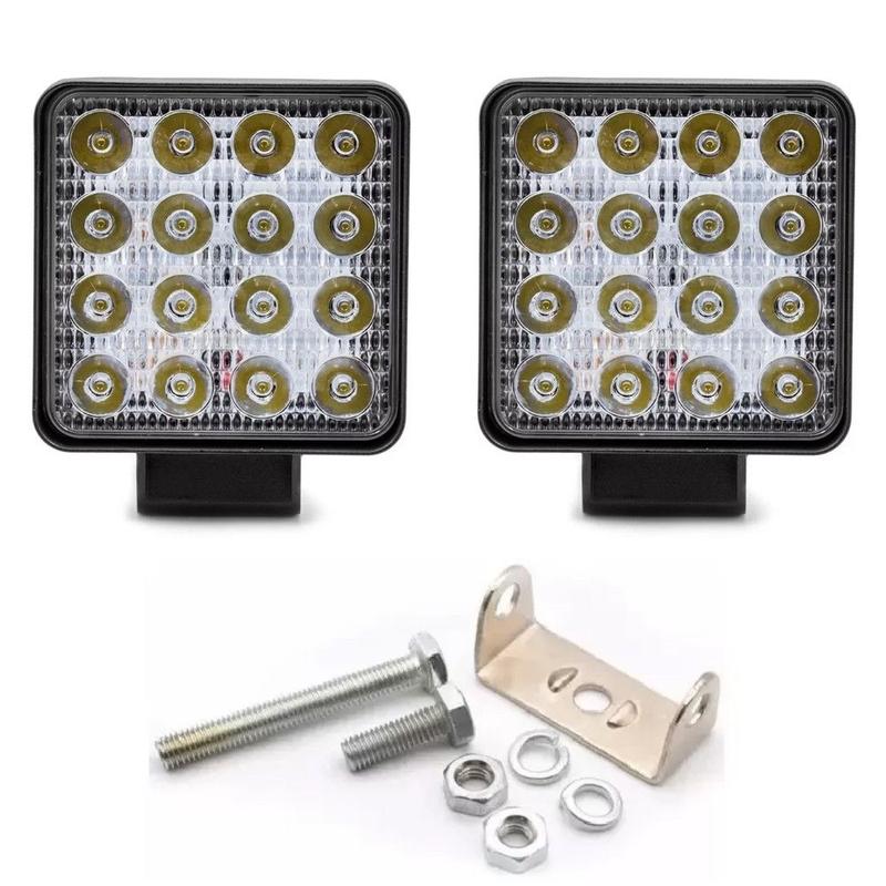 Farol de Milha Quadrado 27w Par de Lâmpada 11cm Led Jeep Off-Road IP67 ...