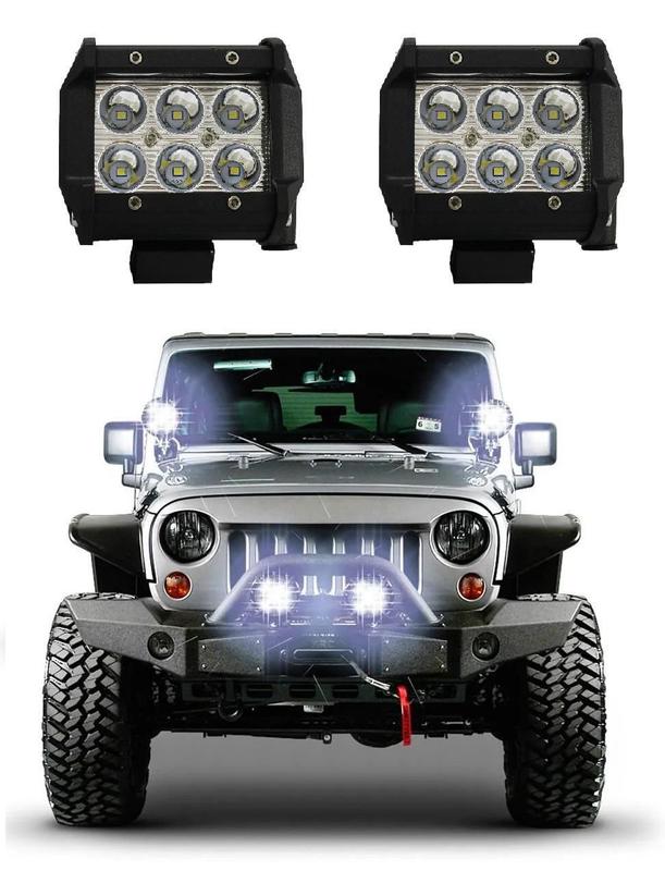 Farol Led Spot Quadrado 6 Leds 18W Universal Off Road 12/24V - Farol de ...