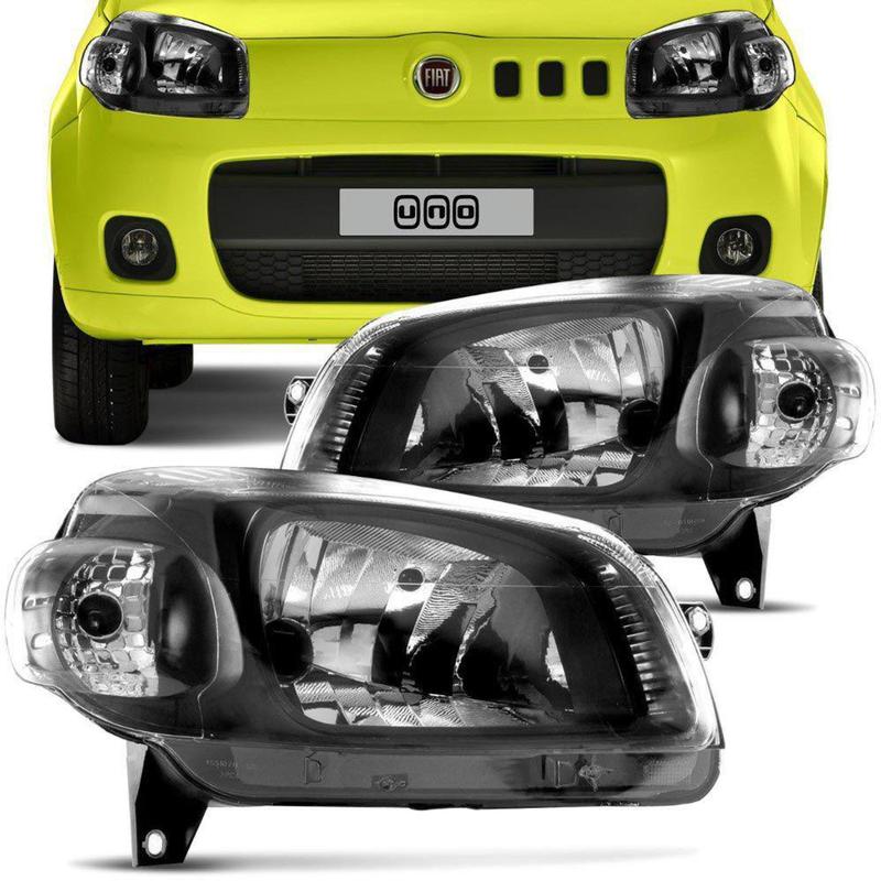 Farol Principal Fiat Novo Uno Way Vivace Attractive 2011 em Diante Lado ...