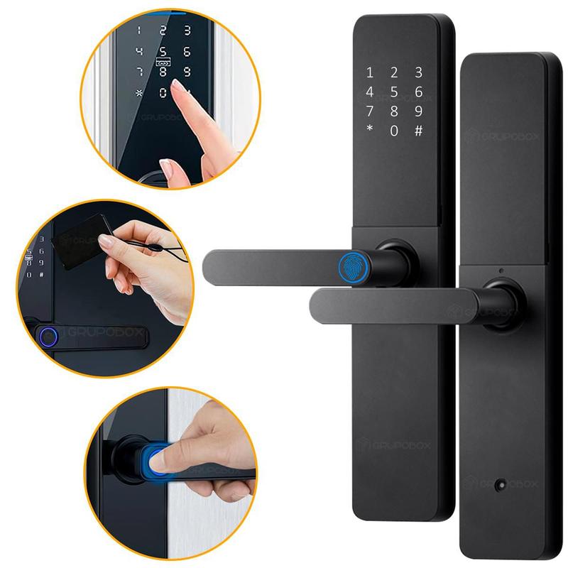 Fechadura Digital Eletronica Cartão Senha E Digital Smart - Fechadura Inteligente Eletrônica C ...