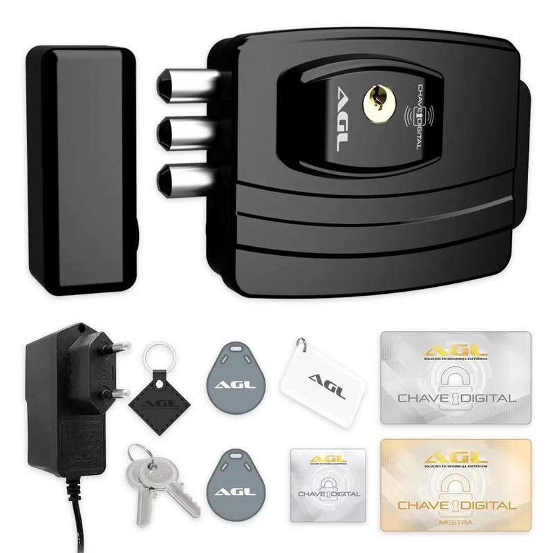 Fechadura Eletrônica Agl Ultra Card Com Tag E Chave Digital - Fechadura ...